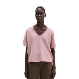 Marc O'Polo MARC O'POLO Damen Kurzarmpullover, rosa, Gr. M, Strick, Obermaterial: 100% Baumwolle, Pullover, loose aus reinem Baumwollgarn