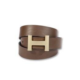 Silbergift Damen Koppelg&uuml;rtel "Koppelg&uuml;rtel mit goldener Designschlie&szlig;e", braun, Gr. 100, Rindsleder, G&uuml;rtel