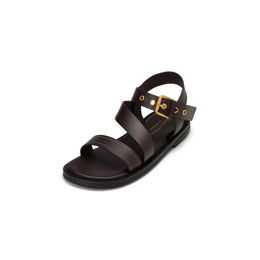 Marc O'Polo MARC O'POLO Damen Sandale "aus edlem Rindleder", Gr. 38, braun, Obermaterial: 100% Leder, unifarben, Schuhe
