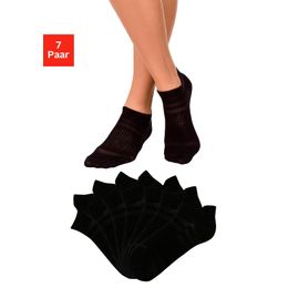 active by Lascana LASCANA ACTIVE Damen Sneakersocken "Damen Kurze, Niedrige Socken aus Baumwolle f&uuml;r Sneaker, ohne Frottee", Gr. 39, schwarz, Baumwolle,