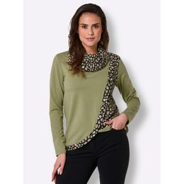 Damen Rollkragenshirt "Lyocell-Shirt"schilf, schwarz, gemustert, Gr. 38, CREATION L PREMIUM, bedruckt, gemustert, 95% Lyocell, 5% Elasthan, Shirts