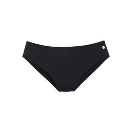 Lascana Damen Bikini-Hose "Salsa", schwarz, Gr. 36, unifarben, Microfaser, Recycling-Polyamid, Badehosen, mit normalem Schnitt