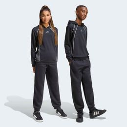 Jungen Trainingsanzug "J CB FT TS", schwarz, Gr. 164, adidas Sportswear, Obermaterial: 55% Baumwolle, 36% Polyester, 9% Viskose, Sportanz&uuml;ge