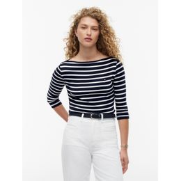 Tommy Hilfiger Damen 3/4-Arm-Shirt "NEW CODY BOAT-NECK", blau, Gr. XXL, gestreift, Jersey, Obermaterial: 100% Baumwolle, Shirts, Baumwolle,