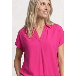 Street One Damen Hemdbluse, pink, Gr. 44, unifarben, Stoff, 100% Viskose, Blusen, aus softer Viskose