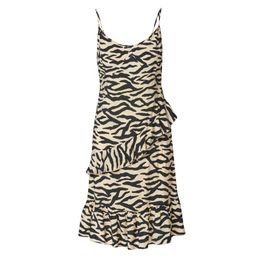 Koroshi Kleid Damen Gr&ouml;&szlig;e 34 creme / schwarz Sommerkleid