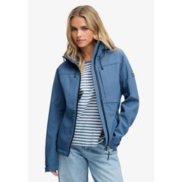 Superdry Damen Outdoorjacke "HOODED CLASSIC TREKKER JACKET"dry slate blau, Gr. XL, Web, Obermaterial: 90% Polyester, 10% Elasthan, Jacken, mit