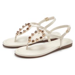 Lascana Damen Sandale "Zehentrenner, Sandalette, Sommerschuh, offener Schuh", Gr. 36, braun, Obermaterial: 100% Lederimitat. Decksohle: 100%