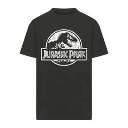 Merchcode T-Shirt 'Jurassic Park Distressed' Herren Gr&ouml;&szlig;e XS schwarz / wei&szlig;