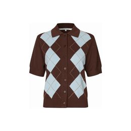 Second Female Strickjacke Damen Gr&ouml;&szlig;e XL hellblau / dunkelbraun