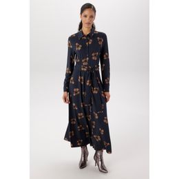 Damen Midikleid, blau, Gr. 48, Aniston SELECTED, bedruckt, gebl&uuml;mt, gemustert, Single Jersey, Obermaterial: 95% Viskose, 5% Elasthan, Kleider, mit