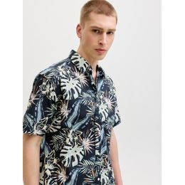 Jack & Jones JACK & JONES Herren Kurzarmhemd "JJHONOLULU AOP SHIRT SS", bunt, Gr. S, gemustert, Web, Obermaterial: 100% Baumwolle, Hemden