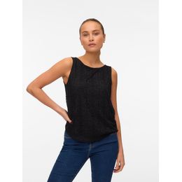 V&eacute;ro Moda VERO MODA Damen Spitzentop "VMMAYA TANK TOP JRS VO", schwarz, Gr. S, unifarben, Jersey, Obermaterial: 95% Polyester, 5% Elasthan, Tops, Materialmix,