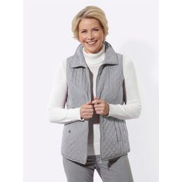CLASSIC Damen Steppweste, grau, Gr. 48, unifarben, 100% Polyester, Wattierung:100% Polyester, Westen