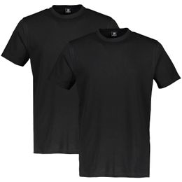Lerros Herren T-Shirt, schwarz, Gr. M, unifarben, Single Jersey, Obermaterial: 100% Baumwolle, Shirts, in klassischer Optik