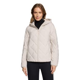 Betty Barclay Damen Steppjackesilber rock, Gr. 42, unifarben, Web, Obermaterial: 100% Polyester, Jacken, mit Kapuze