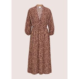 Madeleine Mode MADELEINE Damen Midikleid "Sommerkleid Wickelkleid mit Allover-Print", braun, Modern, Gr. 44, Obermaterial: 100% Viskose CV., Kleider, Wickeloptik