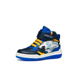 Geox M&auml;dchen Sneaker "J BUZZERLIGHT BOY Blinkschuh", Gr. 35, gelb, Synthetik, kontrastfarbene Details, Schuhe, Schn&uuml;rboots mit cooler Blinkfunktion,