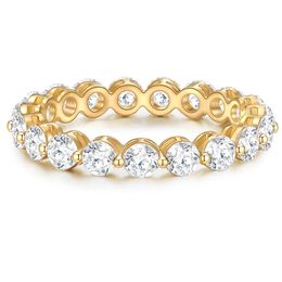 YOKOAMII Damen Fingerring "Y116", 58, 3,1mm, gold, Fingerringe, Ring gelbgold Kristall wei&szlig;