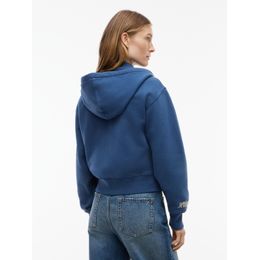Tommy Hilfiger Damen Sweatjacke "STUDIO TOMMY ZIP-UP HOODIE SWT"aegean sea, Gr. L, bedruckt, Sweatware, Obermaterial: 100% Baumwolle, Sweatjacken,