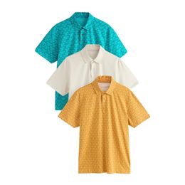 next Poloshirt Herren Gr&ouml;&szlig;e XL ecru / t&uuml;rkis / honig / petrol