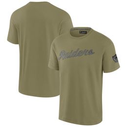 Fanatics Damen T-Shirt "Fanatics T-Shirt Las Vegas Raiders Heritage SS Crew", beige, Gr. XL, 100% Baumwolle, Shirts