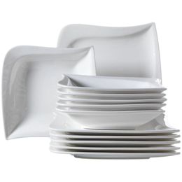 M&auml;ser M&Auml;SER Tafelservice "Geschirr-Set La Musica", 12 Stk., wei&szlig;, Geschirr-Sets, Teller Set, wei&szlig;, Made in Germany, 12 Teile, f&uuml;r 6 Personen