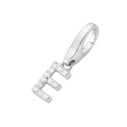 Damen Charm Buchstabe "Buchstabe E, Zirkonia Steine, Silber 925", wei&szlig;, Giorgio Martello MILANO, Silber 925 (Sterlingsilber), Charms