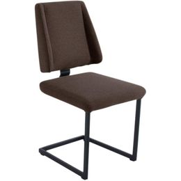 K+w Komfort & Wohnen Esszimmerstuhl, B:48cm H:95cm T:61cm, braun, K+W KOMFORT & WOHNEN, St&uuml;hle, "Longbeach, Freischwinger", mit Gestell und Abstandshalter in Metall