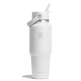 Hydro Flask Trinkflasche "32 OZ Wide Flex Straw Travel Bottle Cap, 946 ml", 946ml, wei&szlig;, Trinkflaschen, Geeignet f&uuml;r alle Wide Mouth Kappen und Deckel