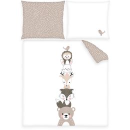 Babybettw&auml;sche Baby Best, beige, Renforc&eacute;, Obermaterial: 100% Baumwolle, Bettw&auml;sche, "babybest Woodland Crew", mit Wendefunktion