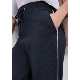 Street One Damen Stoffhoseshadowed navy, Gr. 40, unifarben, Stoff, 48% Viskose, 37% Nylon, 8% Elasthan, 7% Polyester, Hosen, im Loose Fit