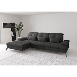 Sit & More Ecksofa SIT & MORE, B:279cm H:90cm T:185cm, schwarz, Wohnzimmer, Sofas, "Amica, L-Form, inkl. Sitztiefenverstellung & Armteilverstellung", wahlweise