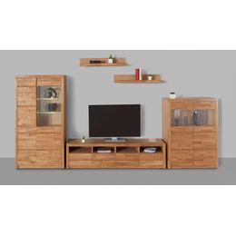 Wohnwand OTTO HOME, braun, Holz teilmassiv, Wohnzimmer, Kastenm&ouml;bel-Sets, "Silkeborg: 5-teilig, Breite: 360cm, Griffmulden, variable Einlegeboden",