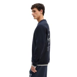 Marc O'Polo MARC O'POLO Herren Sweatshirt "mit Fu&szlig;ball-R&uuml;ckenprint", blau, Gr. XL, unifarben, Obermaterial: 100% Baumwolle, Sweatshirts