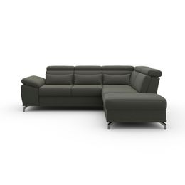 Sit & More Ecksofa SIT & MORE, B:274cm H:87cm T:230cm, grau, 100% Polyester, Wohnzimmer, Sofas, "Cabrio L-Form, B: 274 cm, mit Sitztiefen-, Arm- &
