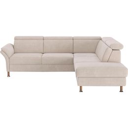 Ecksofa OTTO HOME, B:259cm H:85cm T:227cm, beige, 100% Polyester, Wohnzimmer, Sofas, "Calypso L-Form", mit Relaxfunktion motorisch im Sofa 2,5- Sitzer