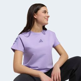 M&auml;dchen T-Shirt "FUTURE ICONS 3-STREIFEN"magic lila, tech lila, Gr. 140, adidas Sportswear, Obermaterial: 93% Baumwolle, 7% Elasthan, Shirts
