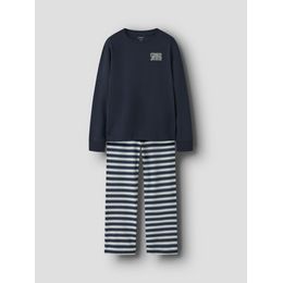 name it Kinder Schlafanzug "NKMRAMEL NIGHT SET BOX", Gr. 134navy blazer, Jersey, Obermaterial: 95% Baumwolle, 5% Elasthan, bedruckt, gestreift,