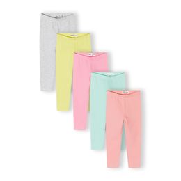 MINOTI Leggings M&auml;dchen Gr&ouml;&szlig;e 116/122 zitrone / graumeliert / mint / koralle / pink