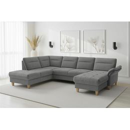 Sit & More Wohnlandschaft SIT & MORE, B:292cm H:90cm T:212cm, grau, 100% Polyester, Sofas, "Pamela U-Form, B: 292 cm, optional Schlaffunktion &