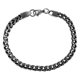 Adelia&acute;s ADELIA ́S Herren Armband "Armband &ndash; Panzerarmband aus Edelstahl 18 cm", 18cm, Edelstahl, schwarz, Edelstahl, Armb&auml;nder, Ideal zum Verschenken &ndash;