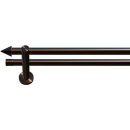 Gardinenstange Indeko, L:300cm &Oslash;:20mm, braun, Gardinenstangen, "Calais", Komplett-Set inkl. Montagematerial