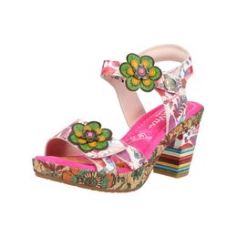 Laura Vita Damen High-Heel-Sandalette "Laura Vita Sandalen Leder", Gr. 37, bunt, Leder, Schuhe