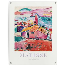 Poster Reinders, B:60cm H:80cm T:0,1cm, bunt, Outdoor, Bilder, "Matisse - Les toits de Collioure", Garten - Mehrfarbig - Leinwand - Kunst - 60x80 cm