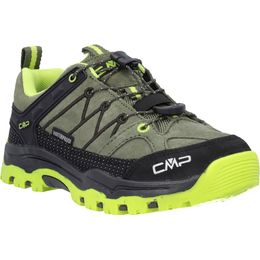 CMP Kinder Wanderschuh "KIDS RIGEL LOW WP TREKKING SHOES", Gr. 36, gr&uuml;n, Leder, Textil, Schuhe, wasserdicht