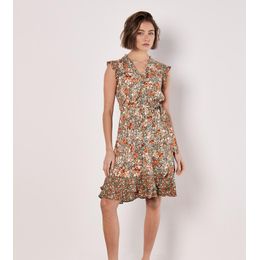 Apricot Damen Minikleid "Gebl&uuml;mtes Minikleid", gr&uuml;n, Gr. 36, gebl&uuml;mt, gewebt, Obermaterial: 100% Viskose CV., Kleider, mit R&uuml;schen