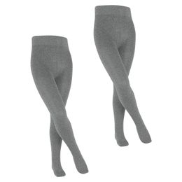 Falke Kinder Feinstrumpfhose "Family 2-Pack", Gr. 170, grau, Obermaterial: 94% Baumwolle CO. 4% Polyamid PA. 2% Elasthan EL., Strumpfhosen