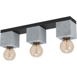 Eglo Deckenleuchte "PRESTWICK 3", H: 11cm, 1 Stk., schwarz, Wohnzimmer, Leuchten, Deckenleuchte in schwarz aus Stahl - exkl. E27 - 40W