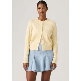Levi's LEVI'S Damen Strickjacke "TARA SUPER SOFT C", gelb, Gr. M, Strick, Obermaterial: 53% Baumwolle, 32% Polyester, 13% Polyamid, 2% Elasthan,